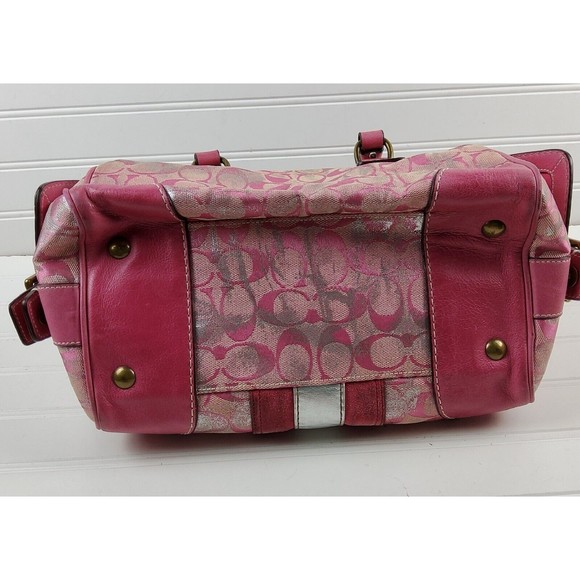 Coach | Bags | Coach Signature 286 Metallic Detail Satchel Handbag ...